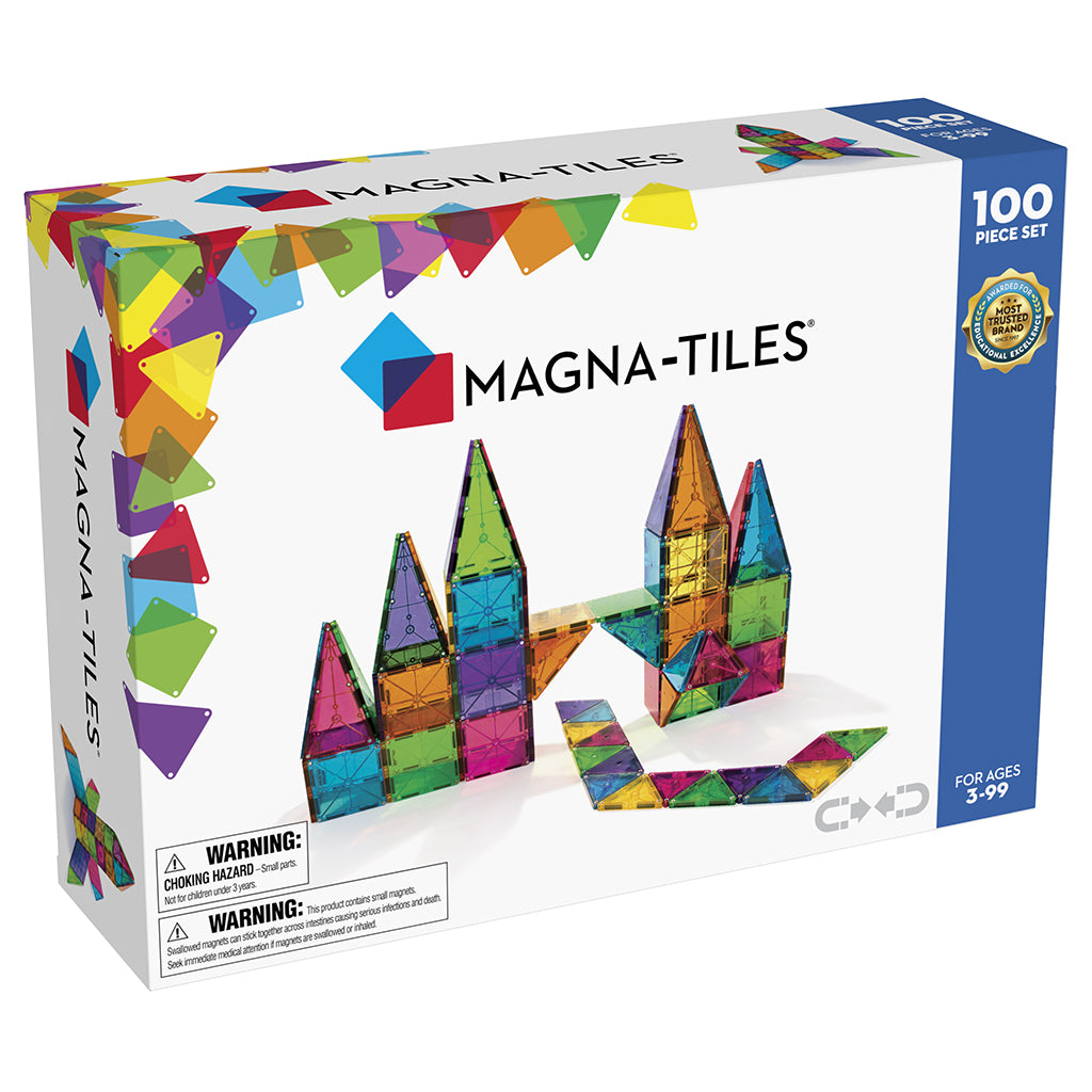 Magna-Tiles Clear Colours, Magnetisk byggesæt m. 100 dele